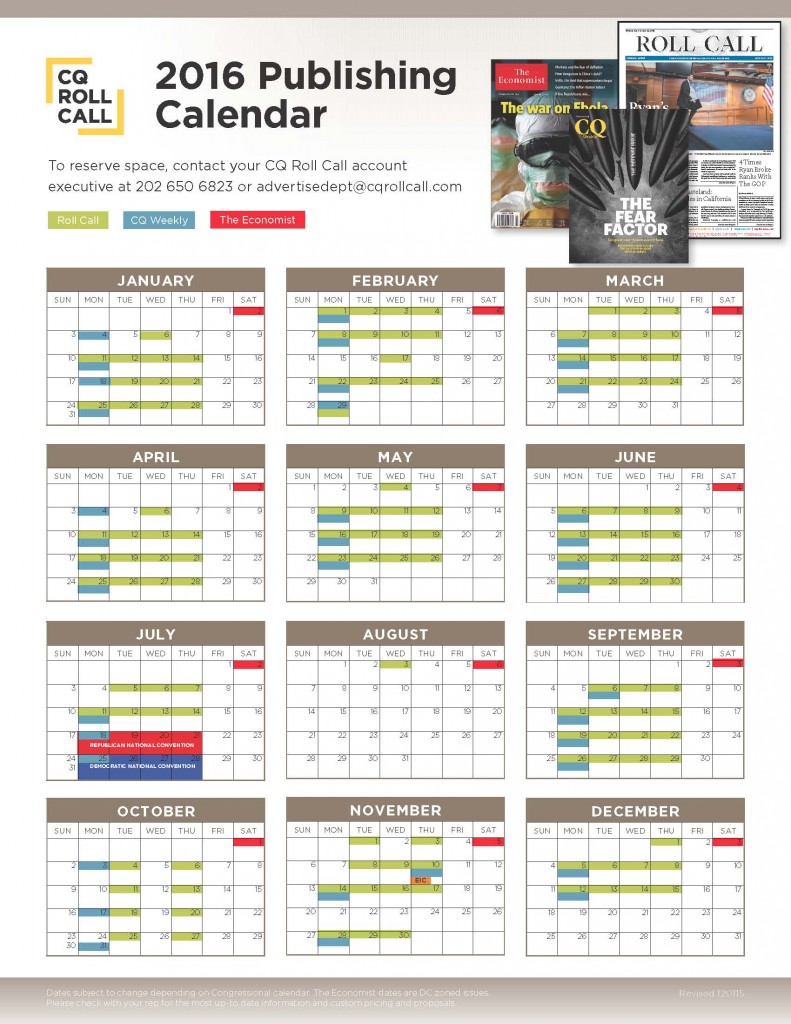 CQ_2016 Roll Call_Publishing Calendar_Print – CQ Roll Call